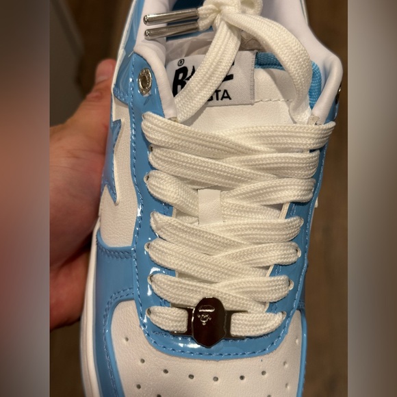 Bape | Shoes | Bapesta Lows Patent Leather Blue 222 Mens Size 75 | Poshmark